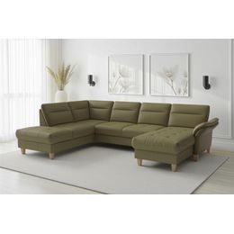 Sit & More Wohnlandschaft SIT & MORE, B:292cm H:90cm T:212cmolive, Sofas, "Pamela, U-Form, B: 292 cm, Leder"