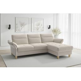 Sit & More Ecksofa SIT & MORE, B:230cm H:90cm T:164cmcreme, 100% Polyester, Wohnzimmer, Sofas, "Pamela, L-Form, B:230 cm", mit Federkern