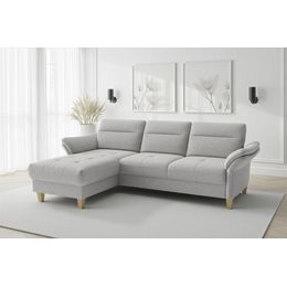 Sit & More Ecksofa SIT & MORE, B:230cm H:90cm T:164cmsilber, 100% Polyester, Wohnzimmer, Sofas, "Pamela, L-Form, B:230 cm", mit Federkern und Liegefl&auml;che aus
