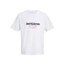 Jack & Jones PlusSize Herren T-Shirt "JORCASSIS TEE SS CREW NECK FST PLS"hellwei&szlig;, Gr. 5XL, JACK & JONES PLUSSIZE, bedruckt, Jersey, Obermaterial: 100% Baumwolle, Shirts,