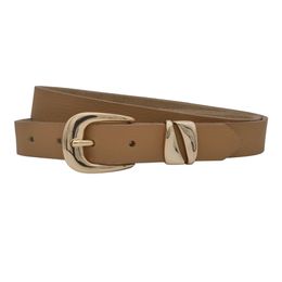 AnnaMatoni Damen Lederg&uuml;rtel "AnnaMatoni AnnaMatoni Damen Lederg&uuml;rtel 2,5 cm breit mit"beige 130, Gr. 80, 100% Leder, G&uuml;rtel