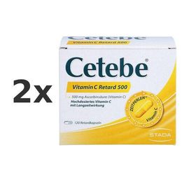 STADA 2x Cetebe Vitamin C Retardkapseln 500 mg 120 St