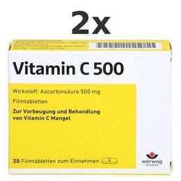 W&Ouml;RWAG PHARMA 2x Vitamin C 500 Filmtabletten 20 St
