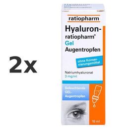 2x HYALURON-ratiopharm Gel Augentropfen 10 ml