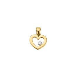 Firetti Damen Kettenanh&auml;nger "Schmuck Geschenk Gold 333 Halsschmuck Anh&auml;nger Herz", Gelbgold 333, 0,59 ggelbgoldfarben, wei&szlig;goldfarben, kristallwei&szlig;,