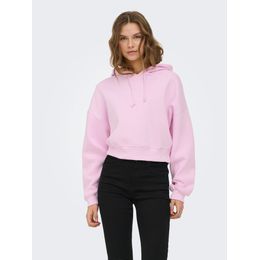 Only Damen Kapuzensweatshirt "ONLSWEAT LIFE L/S HOODIE CROPPED SWT"winsome orchid, Gr. XL, unifarben, Sweatware, Obermaterial: 60% Baumwolle, 40%