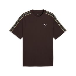 Puma Herren T-Shirt "Essentials Elevated Tape Relaxed T-Shirt Herren"chocolate fondue braun, Gr. S, clean, Obermaterial: 100% Baumwolle. Rippe: 20%