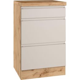 Unterschrank KOCHSTATION, B:50cm H:86cm T:60cmmatt kaschmir, wotaneiche, MDF, K&uuml;che, Schr&auml;nke, "KS-Virginia,neu in verbesserter Ausf&uuml;hrung", Breite