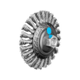 Pferd TOOLS Kegelb&uuml;rste gezopft KBG &Oslash; 115x15 mm M14 Edelstahl-Draht-&Oslash; 0,50mm Winkelschleifer (1) (43315007)
