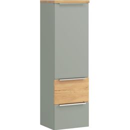 Midischrank Welltime, B:40cm H:130cm T:35cmschilfgr&uuml;n, wildeiche, MDF, Badezimmer, Schr&auml;nke, "TRIENT, Midischrank 40 cm, Softclose-Ausz&uuml;ge und