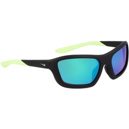 Nike - "Brazer" Rechteckig-Sonnenbrille f&uuml;r Herren, Sport (Schwarz/Gr&uuml;n)