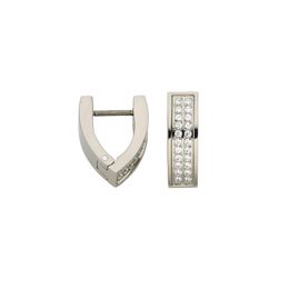 Firetti Damen Paar Creolen "Schmuck Geschenk Titan Ohrschmuck Ohrringe", 16mm, Titantitanfarben, kristallwei&szlig;, kristallwei&szlig;, Titan, Ohrringe, mit