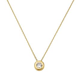 Firetti Damen Kette mit Anh&auml;nger "Schmuck Geschenk Silber 925 Halsschmuck Anh&auml;nger Solit&auml;r", Gelbgold 333, L: 45 B: 1mmgelbgoldfarben, kristallwei&szlig;,