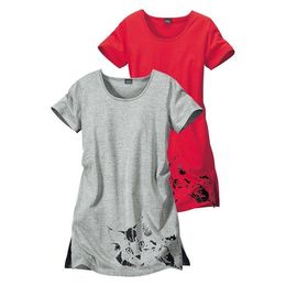 VIVANCE DREAMS BY LASCANA Nachthemd mehrfarbig Gr. 32/34 f&uuml;r Damen. Rundhals und Druck. Basic. Nachhaltig.
