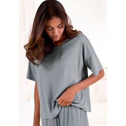VIVANCE DREAMS BY LASCANA T-Shirt grau Gr. 32/34 f&uuml;r Damen. Mit Rundhals. Loose Fit