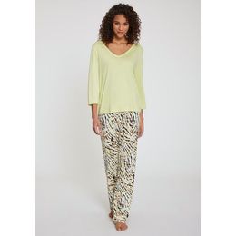 VIVANCE DREAMS BY LASCANA Pyjama mehrfarbig Gr. 36/38 f&uuml;r Damen. Mit V-Ausschnitt. Loose Fit