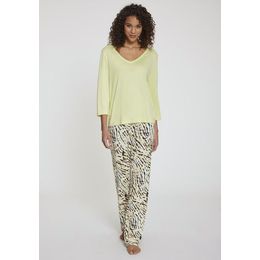 VIVANCE DREAMS BY LASCANA Pyjama mehrfarbig Gr. 40/42 f&uuml;r Damen. Mit V-Ausschnitt. Loose Fit