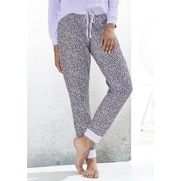 VIVANCE DREAMS BY LASCANA Pyjamahose helllila Gr. 32/34 f&uuml;r Damen. Mit Allover-Druck. Bequem. Nachhaltig.