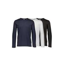 LINDBERGH Herren Langarmshirt "T-Shirt (Langarm) Relaxed Fit"bl, wh, na, Gr. XL, unifarben, Obermaterial: 100% Baumwolle, Shirts