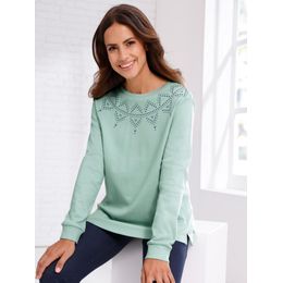 Damen Sweatshirtkalkmint, Gr. 52, gemustert, 100% Baumwolle, Sweatshirts