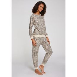 VIVANCE DREAMS BY LASCANA Pyjama mehrfarbig Gr. 48/50 f&uuml;r Damen. Rundhals und Allover-Druck. Basic. Nachhaltig.