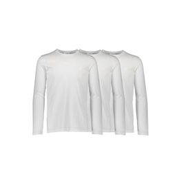 LINDBERGH Herren Langarmshirt "T-Shirt (Langarm) Relaxed Fit"wei&szlig;, Gr. M, unifarben, Obermaterial: 100% Baumwolle, Shirts