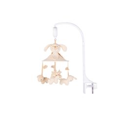 Chipolino Musik Mobile Rabbit und Friends 360 Grad drehbar 100 % Baumwolle Musik beige