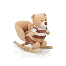 Moni Pl&uuml;sch Schaukeltier B&auml;r braun WJ-635, Handgriffe aus Holz ab 12 Monate