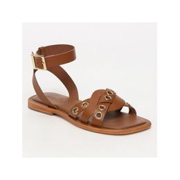 Les BAGATELLES Leder-Sandalen "Selene" in Camel - 48% | Gr&ouml;&szlig;e 39 | Damen-sandalen