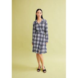 armedangels Kleid "Femaale check" in Dunkelblau/ Wei&szlig; - 53% | Gr&ouml;&szlig;e M | Damen-kleider
