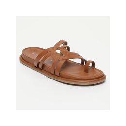 Les BAGATELLES Leder-Pantoletten "Crema" in Camel - 48% | Gr&ouml;&szlig;e 37 | Damen-pantoletten