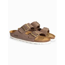 BACKSUN Leder-Pantoletten "Bali" in Taupe - 53% | Gr&ouml;&szlig;e 40 | Damen-pantoletten