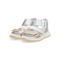 Rieker Leder-Sandaletten in Silber/ Gold - 49% | Gr&ouml;&szlig;e 40 | Damen-sandalen