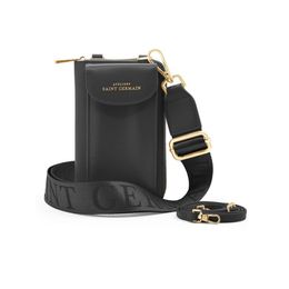 ATELIERS SAINT GERMAIN Leder-Handytasche in Schwarz - (B)15 x (H)8 x (T)2 cm - 82% | Damen-handytaschen