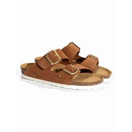 BACKSUN Leder-Pantoletten "Bali" in Hellbraun - 55% | Gr&ouml;&szlig;e 40 | Damen-pantoletten