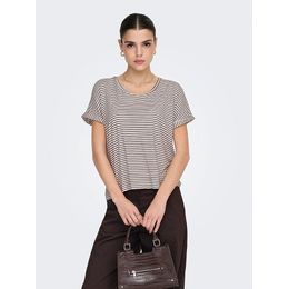 Jacqueline de Yong JDY Shirt "Sissy" in Wei&szlig;/ Braun - 29% | Gr&ouml;&szlig;e XL | Damen-tops