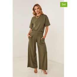 Jos&eacute;fine 2tlg. Outfit "Einat" in Khaki - 68% | Gr&ouml;&szlig;e M | Damenhosen