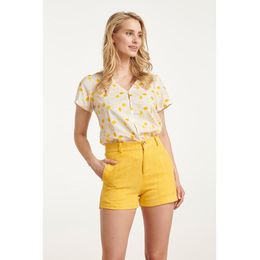 Smashed Lemon Bluse in Wei&szlig;/ Gelb - 68% | Gr&ouml;&szlig;e L | Damen-blusen