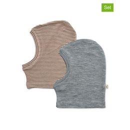 Wheat 2er-Set: Sturmhauben in Grau/ Beige - 57% | Gr&ouml;&szlig;e 52-53 cm | Kindermuetzen