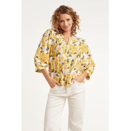 Smashed Lemon Bluse in Gelb/ Creme - 70% | Gr&ouml;&szlig;e XXL | Damen-blusen
