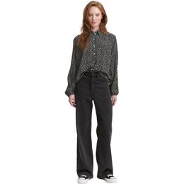 Tom Tailor Denim Bluse in Schwarz/ Wei&szlig; - 52% | Gr&ouml;&szlig;e M | Damen-blusen
