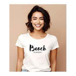 WOOOP Shirt "Beach please" in Wei&szlig; - 40% | Gr&ouml;&szlig;e XL | Damen-tops