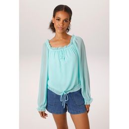 Aniston Bluse in T&uuml;rkis - 47% | Gr&ouml;&szlig;e 40 | Damen-blusen