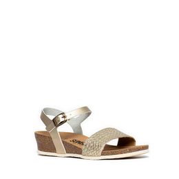 Sunbay Leder-Keilsandaletten "Rita" in Gold - 52% | Gr&ouml;&szlig;e 38 | Damen-sandalen