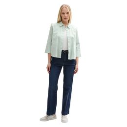 Tom Tailor Bluse in Gr&uuml;n/ Wei&szlig; - 84% | Gr&ouml;&szlig;e 40 | Damen-blusen