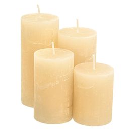 buttinette Rustikale Kerzen, creme, abgestuft, 4 St&uuml;ck