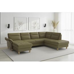 Sit & More Wohnlandschaft SIT & MORE, B:292cm H:90cm T:212cmolive, Sofas, "Pamela, U-Form, B: 292 cm, Leder"