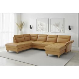 Sit & More Wohnlandschaft SIT & MORE, B:292cm H:90cm T:212cmcurry, Sofas, "Pamela, U-Form, B: 292 cm, Leder"