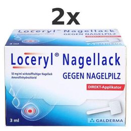 Galderma 2x Loceryl Nagellack gegen Nagelpilz DIREKT-Applikat. Set 3 ml