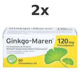 HERMES Arzneimittel 2x GINKGO-MAREN 120 mg Filmtabletten Set 60 St